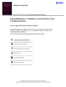 Eating behaviors in children in out of home care: a scoping review - CentAUR
